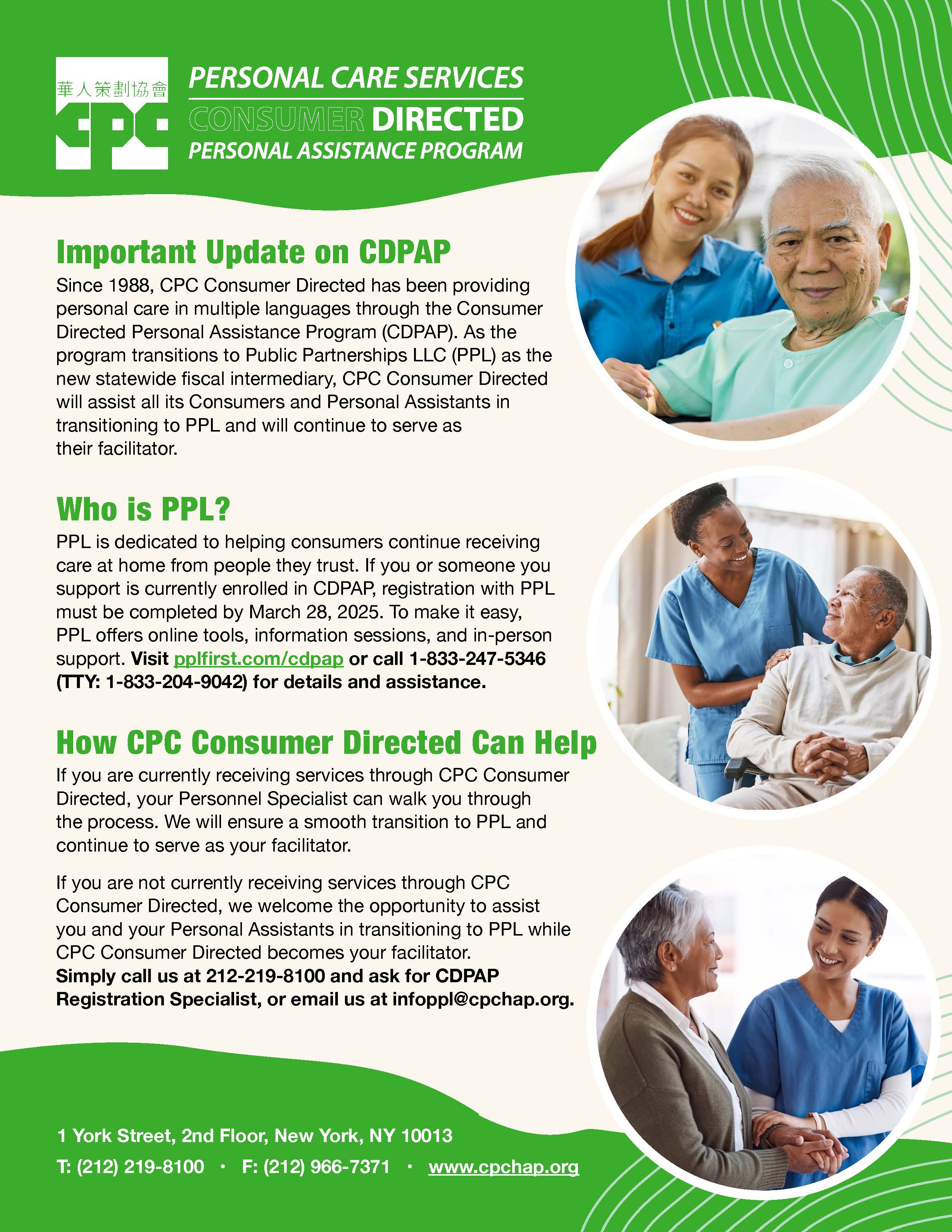 CPC Consumer Directed Continues to Provide CDPAP Services in Partnership with PPL | Chinese ...